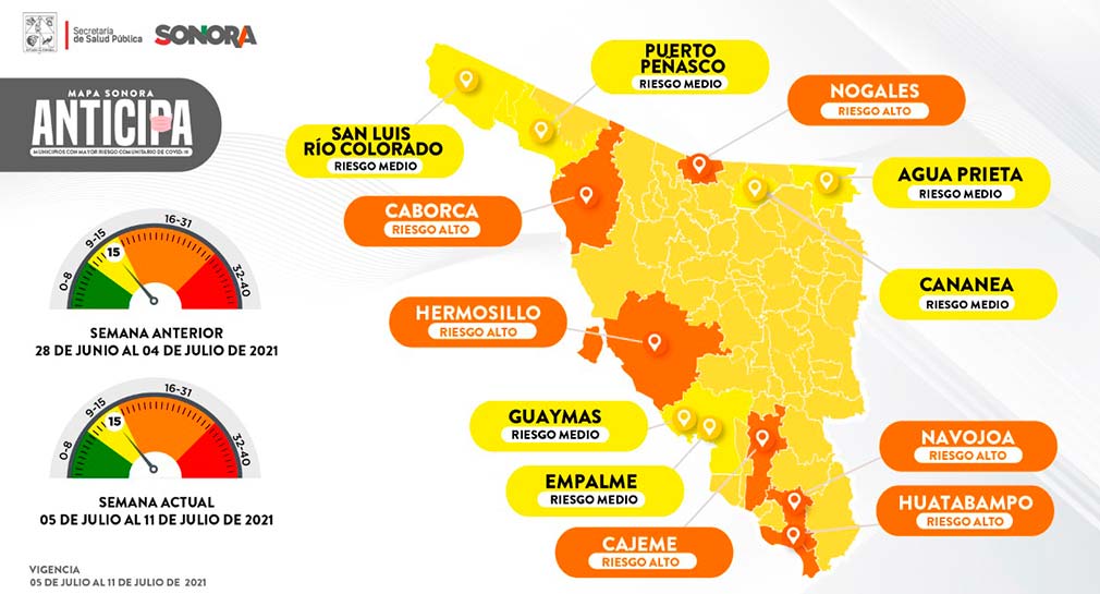 10 de 12 municipios de Mapa Anticipa Sonora aumentan puntaje ...