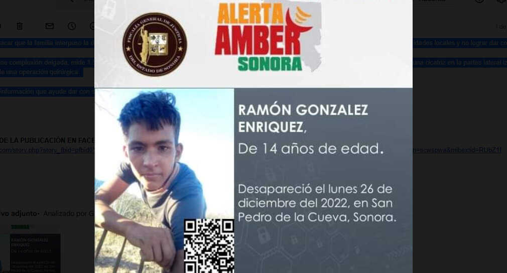 Activan Alerta Amber para localizar a Ramón González de 14 años; fue ...