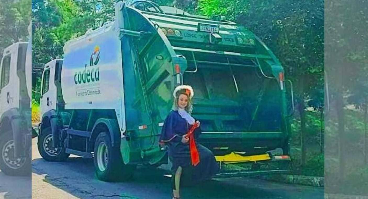 Recolectora de basura se gradúa como abogada y celebra junto al camión ...